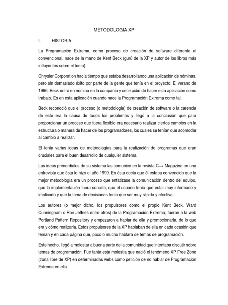 Metodologia XP2 | PDF | Software | Lenguaje de programación
