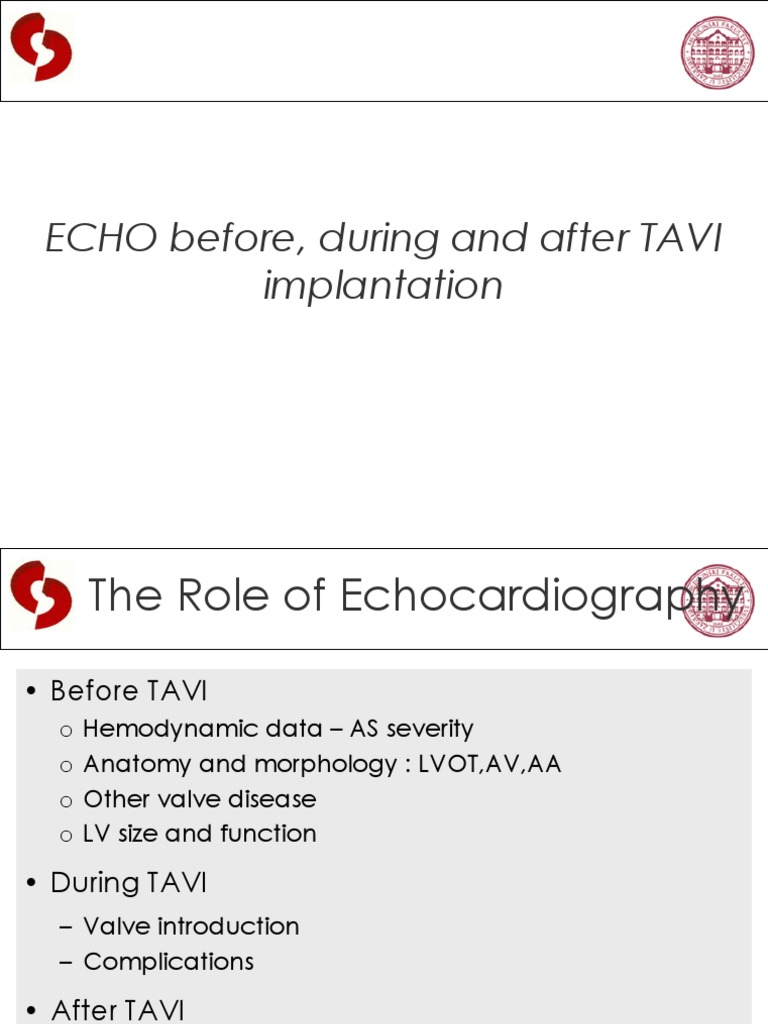 ECHO Before, During and After TAVI Implantation | PDF | Thorax (Human ...