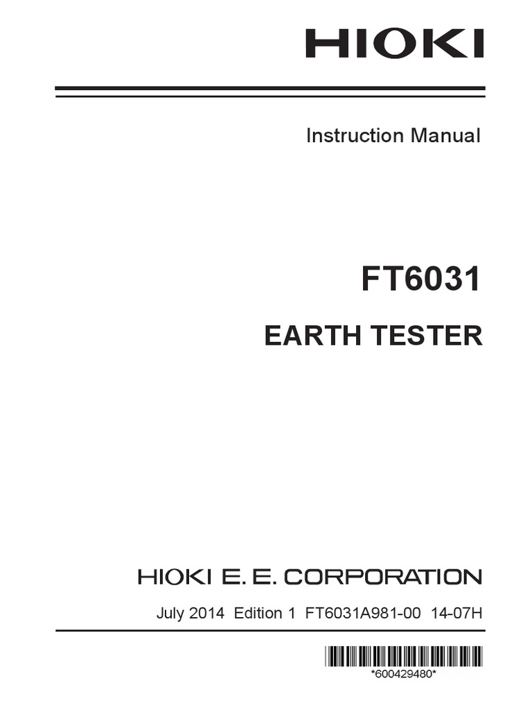 Hioki FT6031 User-Manual PDF | PDF | Ac Power Plugs And Sockets ...