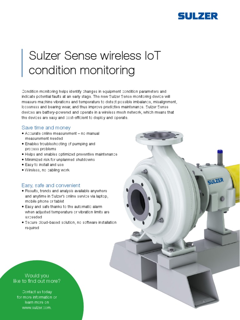 Sulzer Sense Wireless Iot Condition Monitoring: Save Time and Money ...