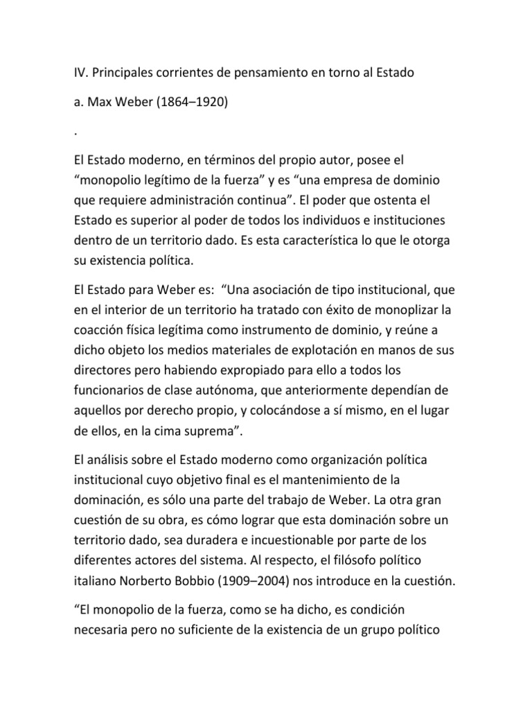 Definicion de Estado Weber y Marx | PDF | Max Weber | Estado (política)