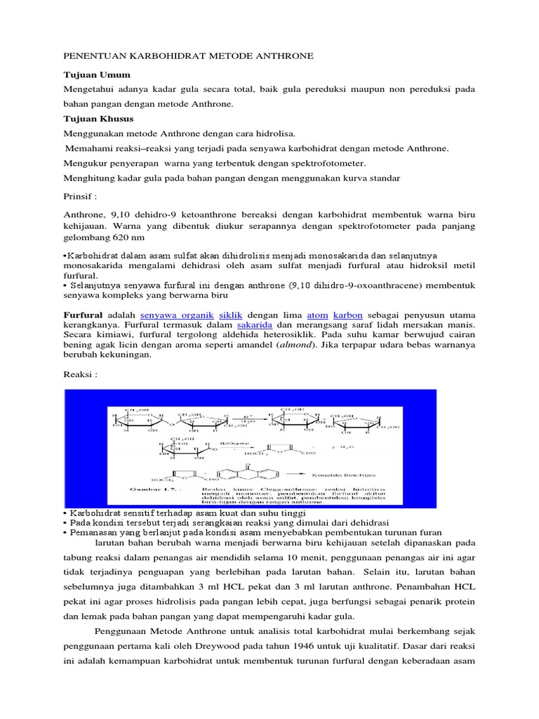 Uji Karbohidrat dengan Metode Anthrone | PDF | Sains & Matematika