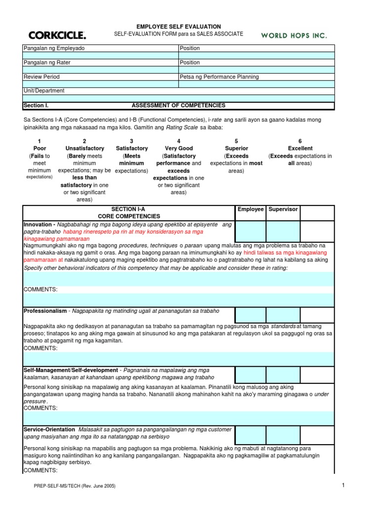 Employee Evaluation Form