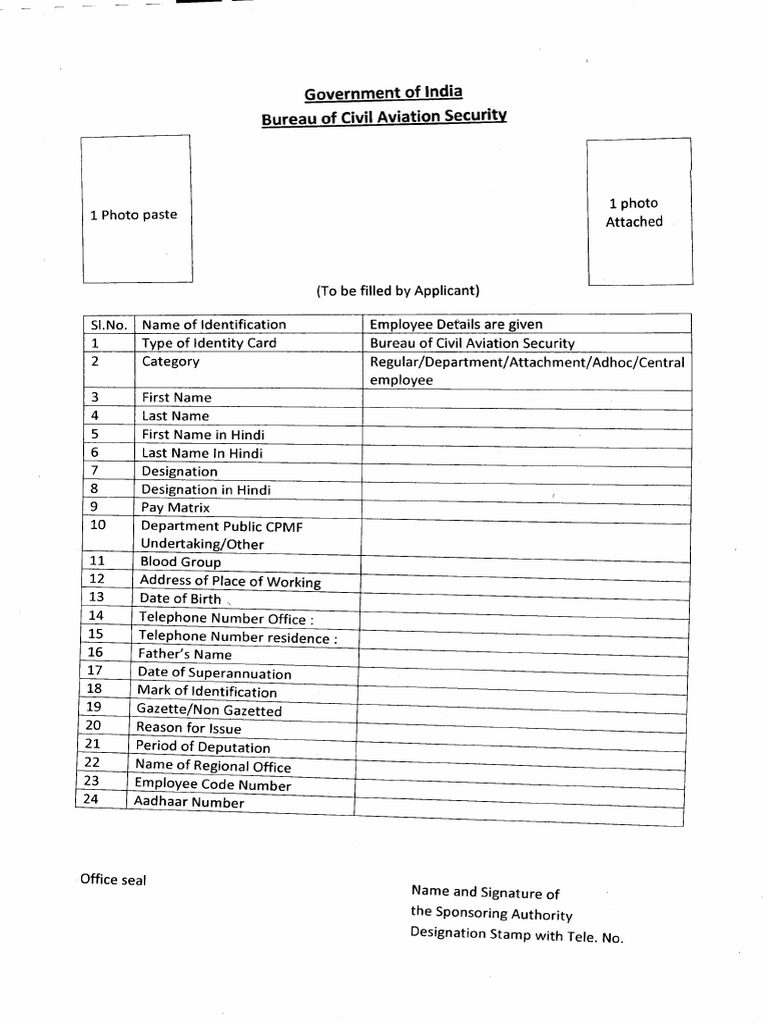 Government of India Bureau of Civil Aviation Security | PDF