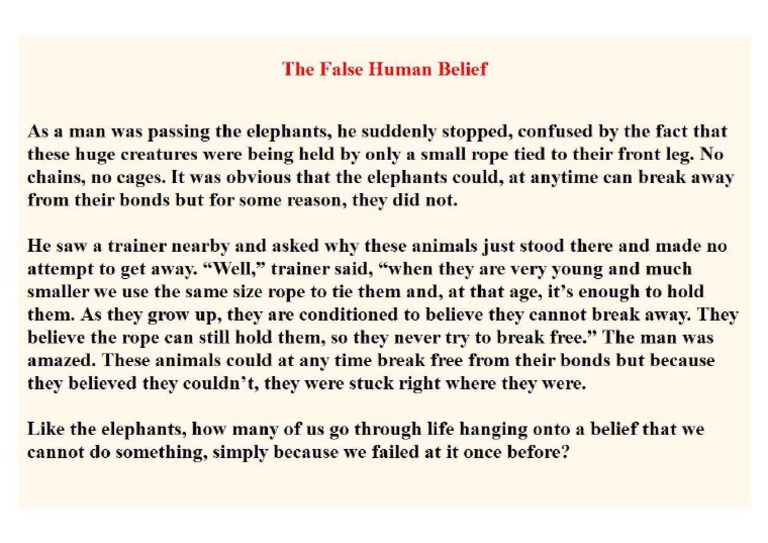 The False Human Belief | PDF