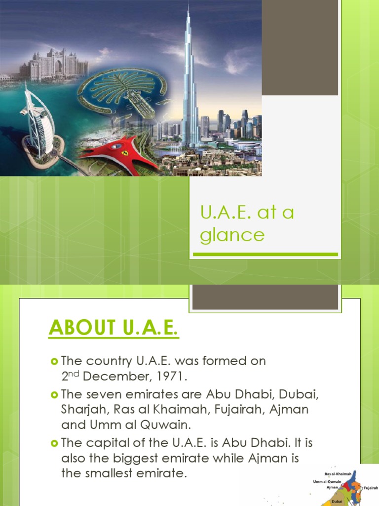 UAE at a Glance: Facts About the United Arab Emirates | PDF | United ...