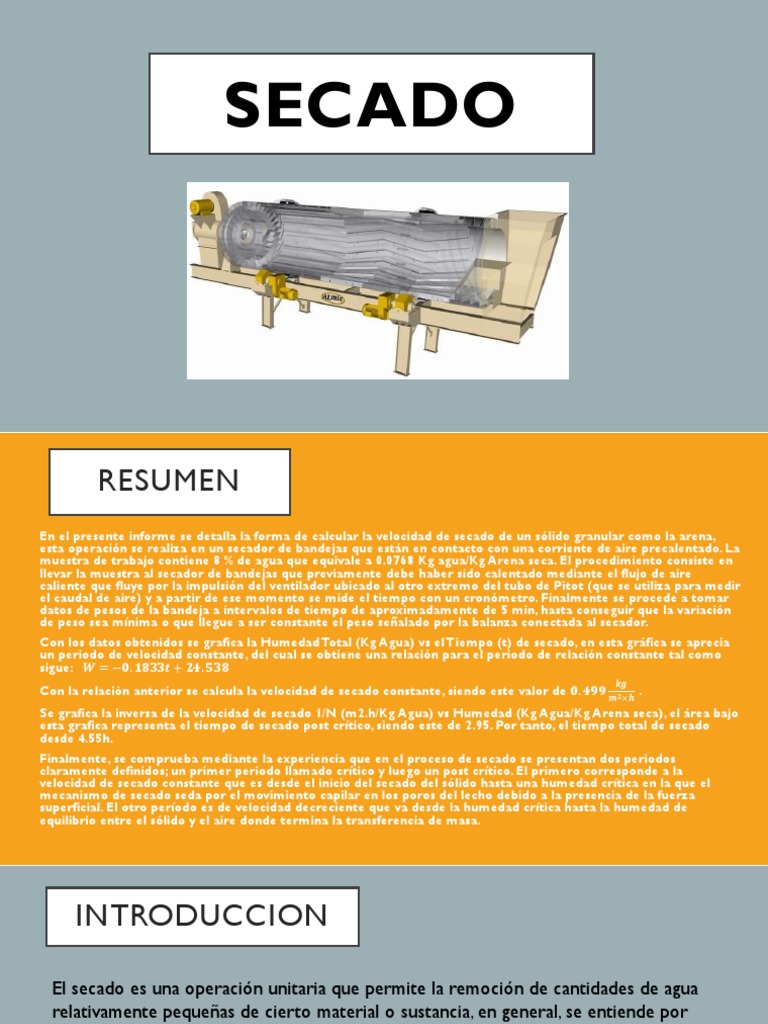 Secado - DIAPOSITIVAS | PDF | Humedad | Evaporación