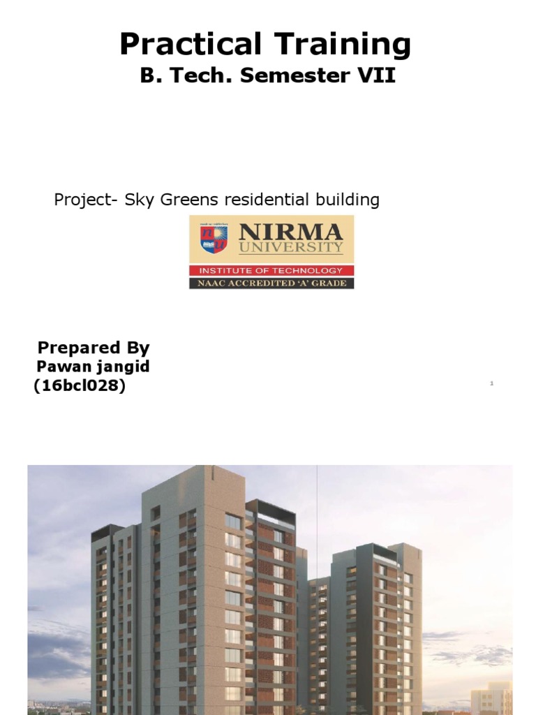 Practical Training: B. Tech. Semester VII | PDF | Mortar (Masonry ...