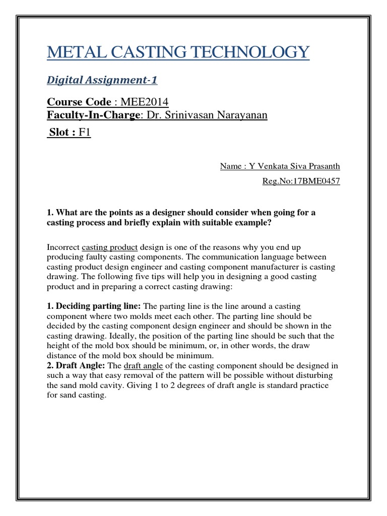 Metal Casting Technology Pdf Casting Metalworking Industrial