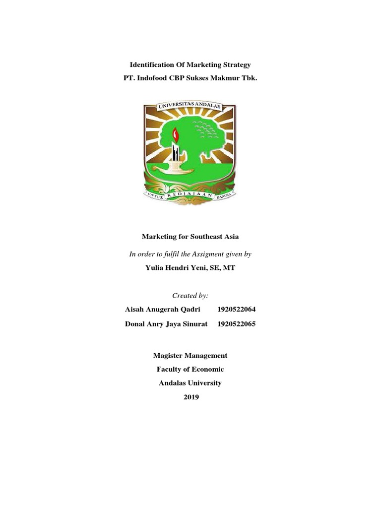 Indofood Marketing Strategy Overview | PDF | Pricing | Marketing