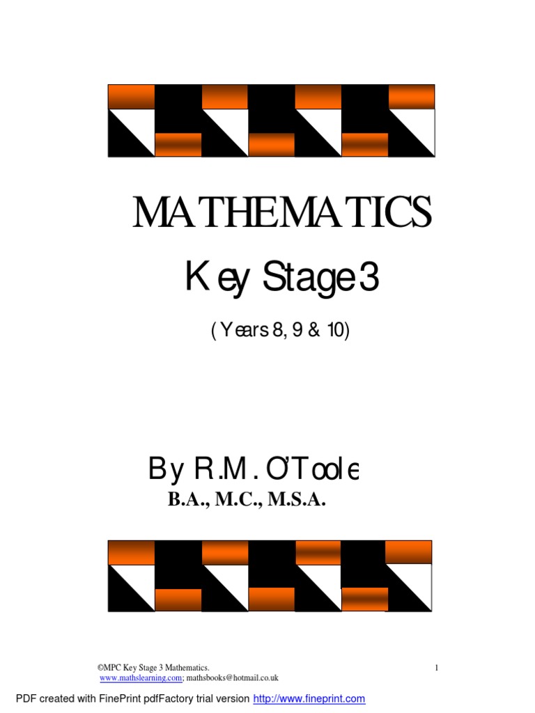 Mathematics: Key Stage 3 | PDF | Fraction (Mathematics) | Division ...
