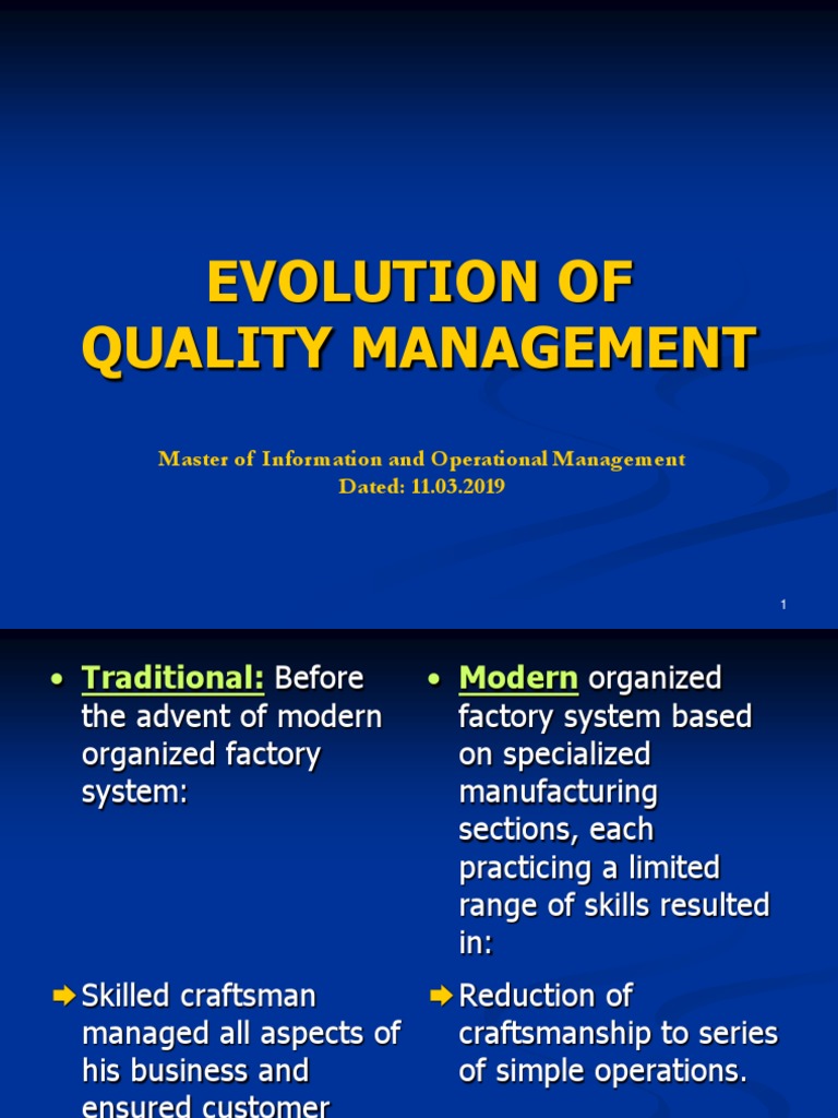 Evolution of Quality Management | PDF | Iso 9000 | Quality Management