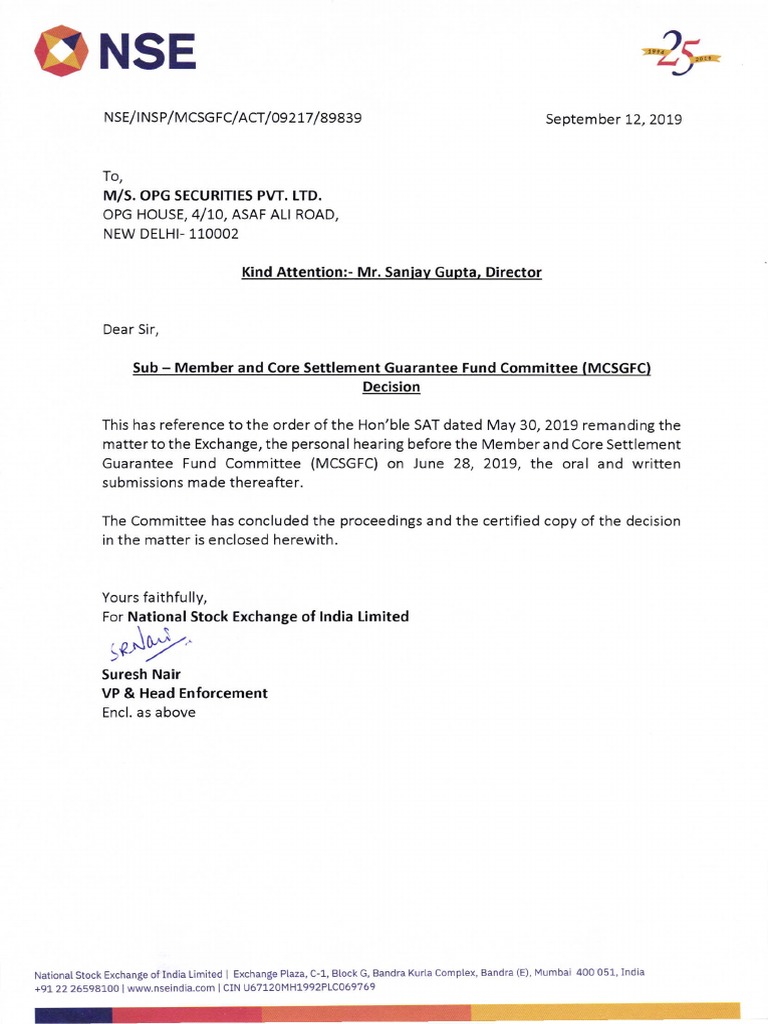 Exchange Letter Dated September 12, 2019 | PDF | Corporate Law ...
