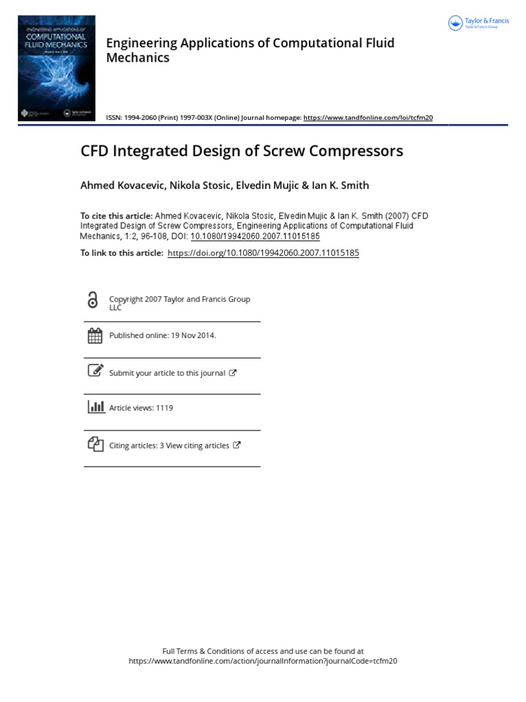 CFD Integrated Design of Screw Compressors | Download Free PDF | Computational Fluid Dynamics ...
