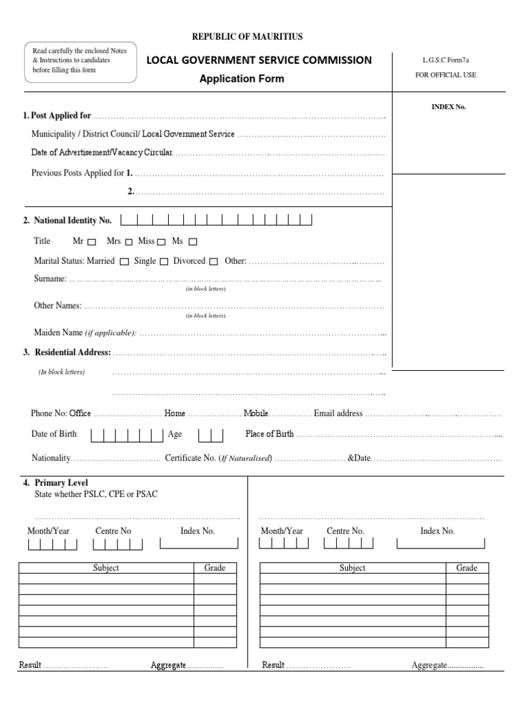 LGSC Form7a | PDF | Government | Justice