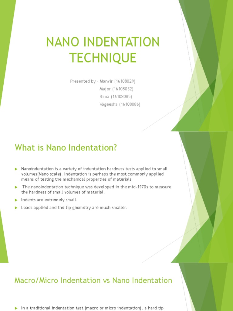 Nano - Indentation Technique | PDF | Materials Science | Materials