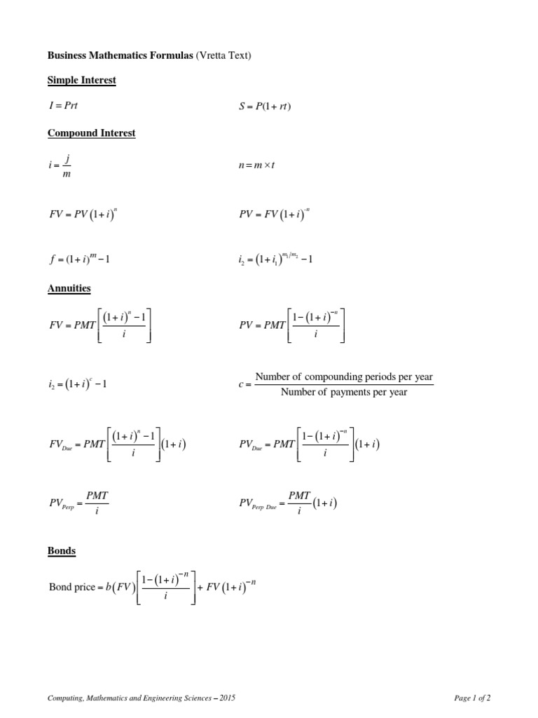 Jerome BMAT Formula Sheet 06 | PDF | Money | Personal Finance