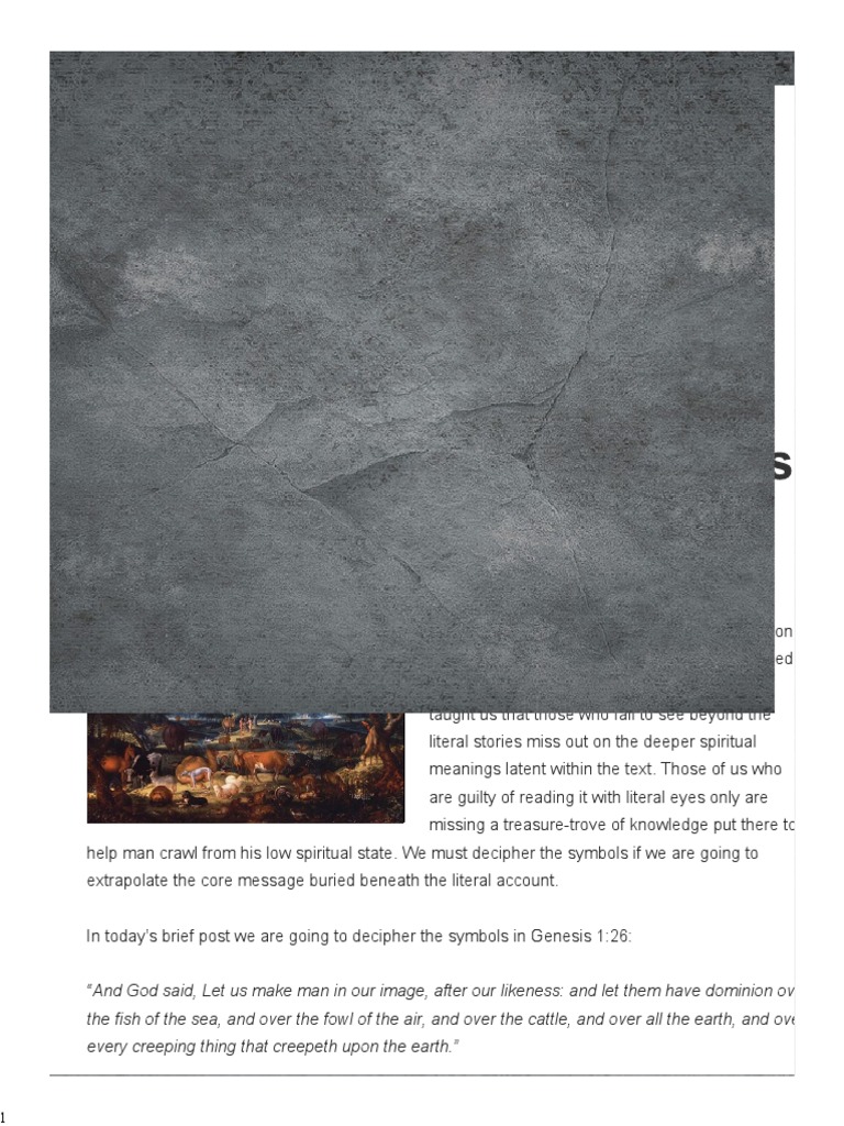 The Biblical Meaning of Man's Dominion Over The Animals | PDF | Genesis ...