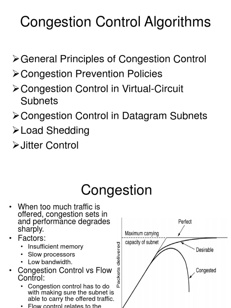 Congestion Control Algorithms Pdf Network Congestion Router Computing
