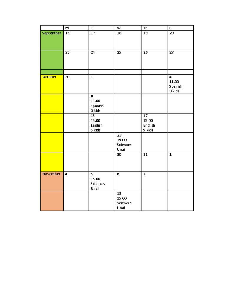 Model For Calendar | PDF