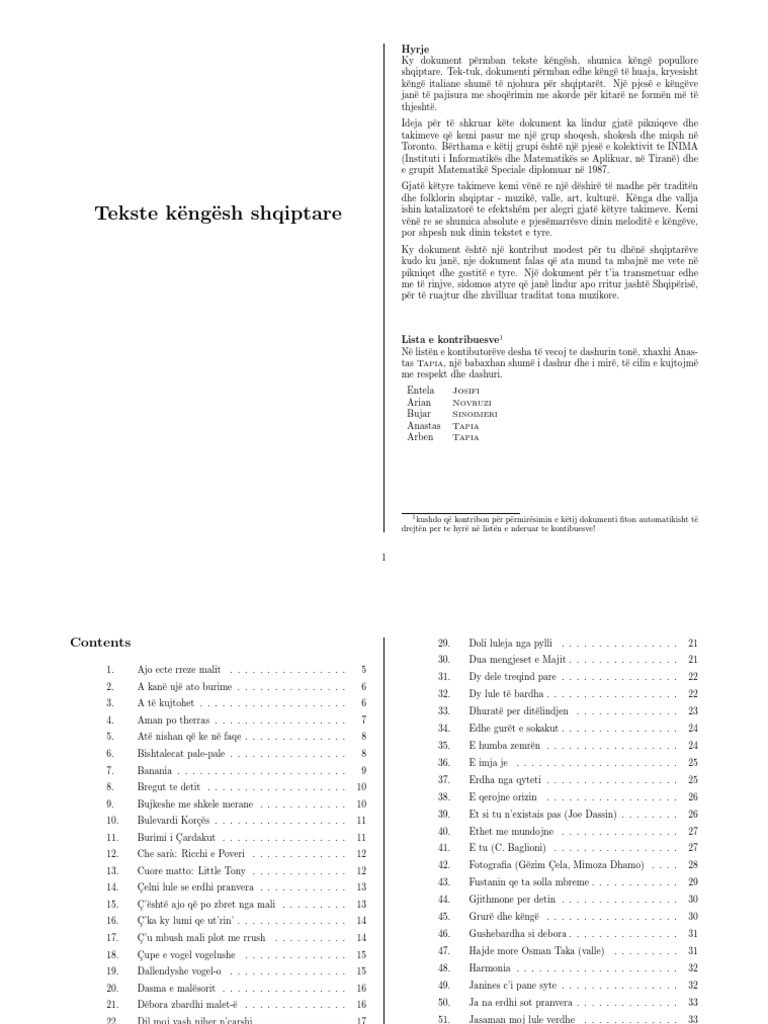 Tekste Kengve Shqip PDF | PDF