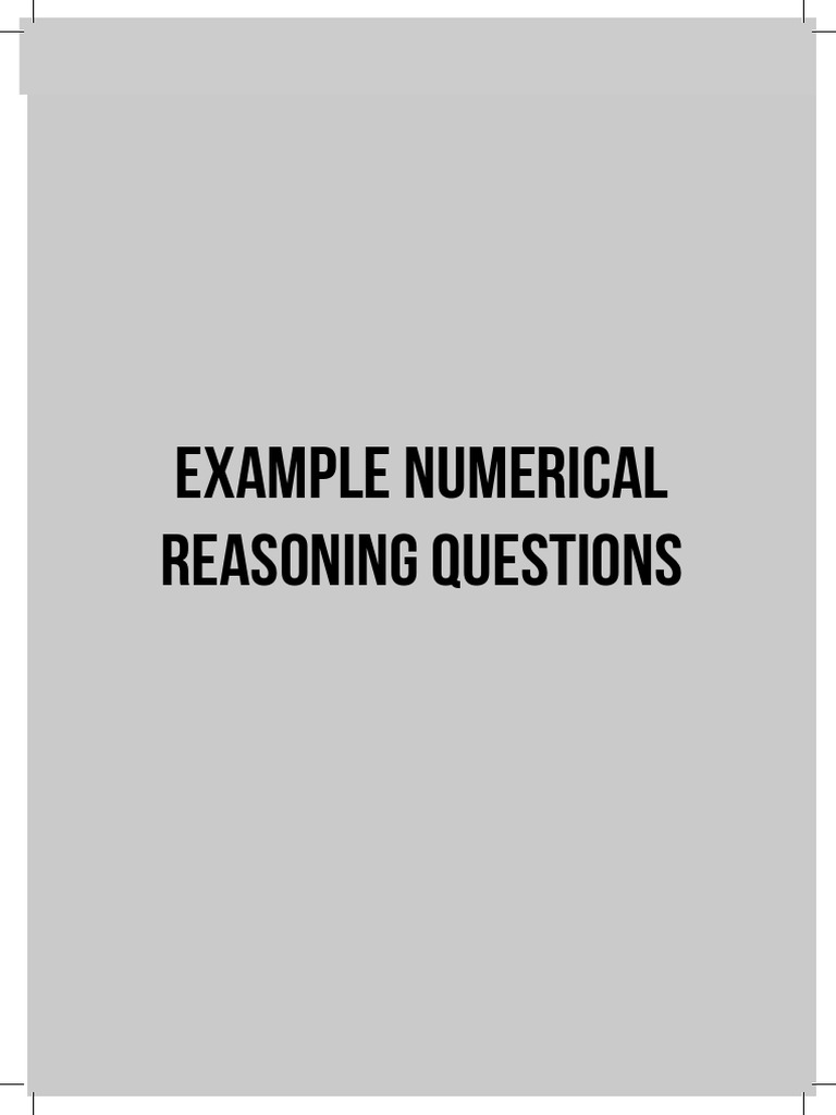 Numerical Reasoning | PDF | Fraction (Mathematics) | Area