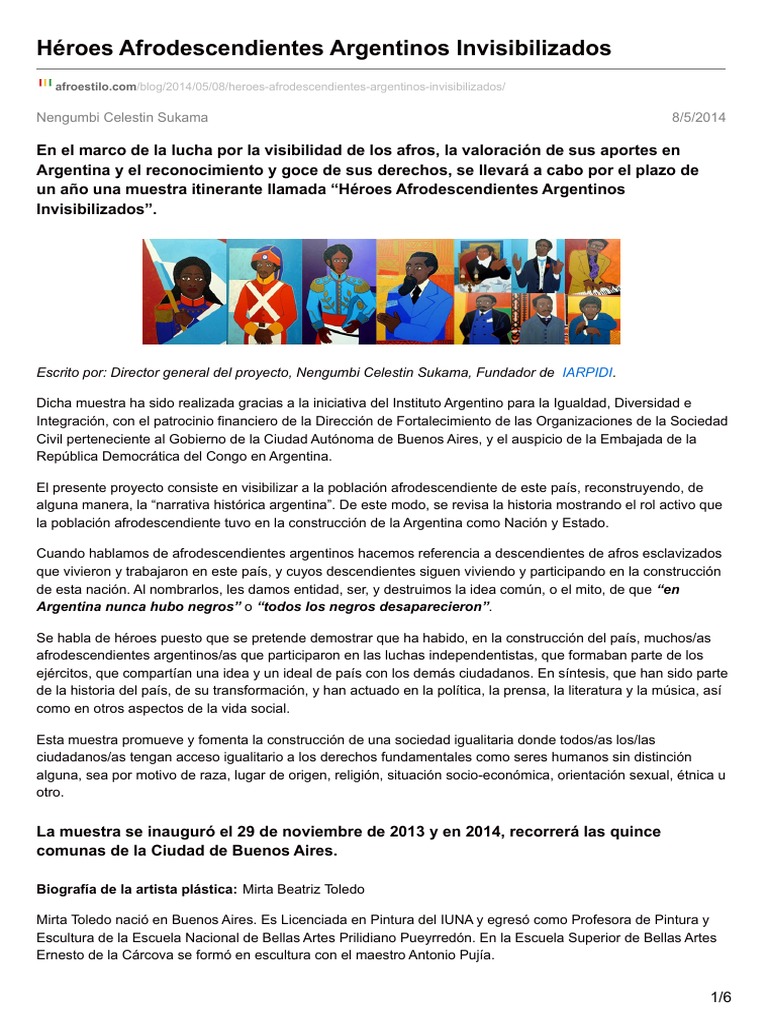 Héroes Afrodescendientes Argentinos Invisibilizados | PDF | Argentina ...