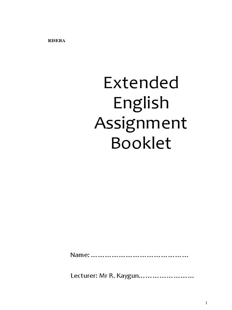 Extended English Homework Book | PDF | Punctuation | Subject (Grammar)