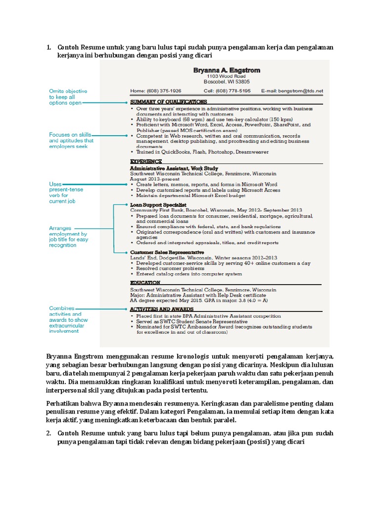 Contoh Resume Dan Surat Lamaran | PDF | Pengelolaan Keuangan & Uang