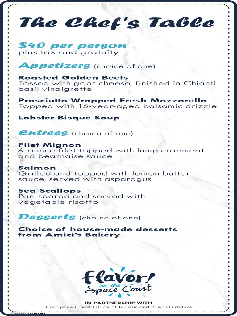 Chefs Table Menu | PDF
