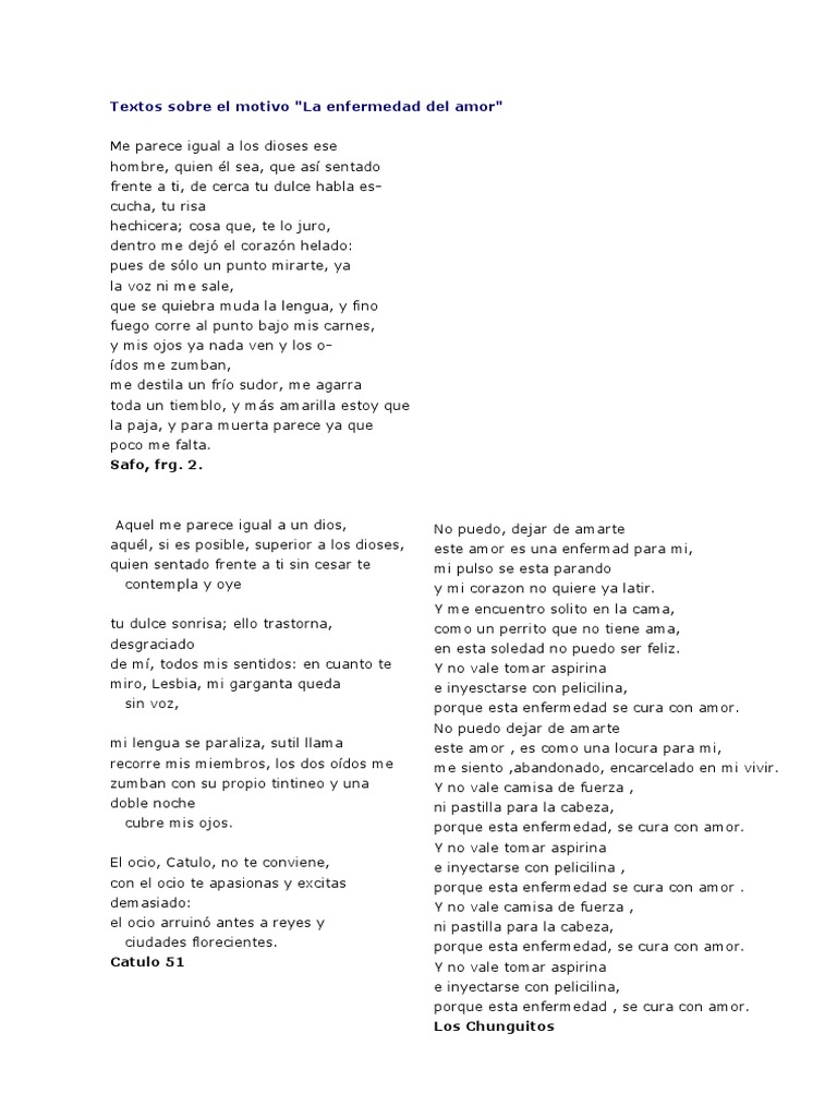 Enfermedad Del Amor - Influencia.Poligénesis | PDF | Amor