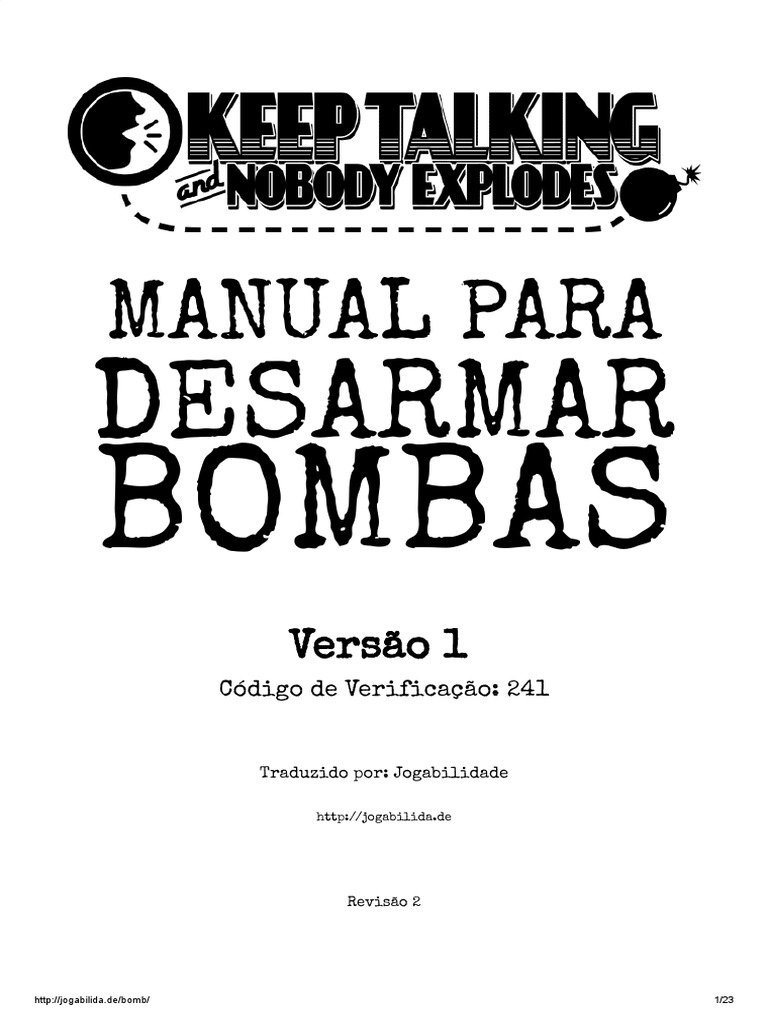 Keep Talking and Nobody Explodes v. 1 Manual | PDF | Natureza | Lazer