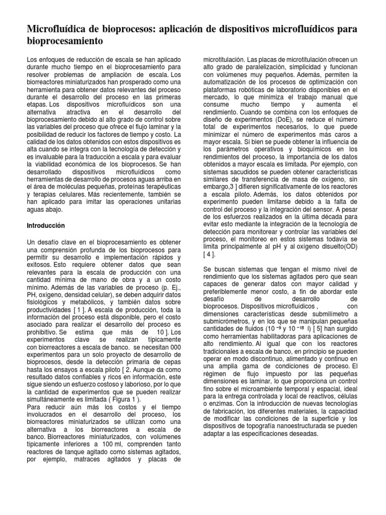 Microfluídica de Bioprocesos | PDF | Enzima | Medicamentos con receta