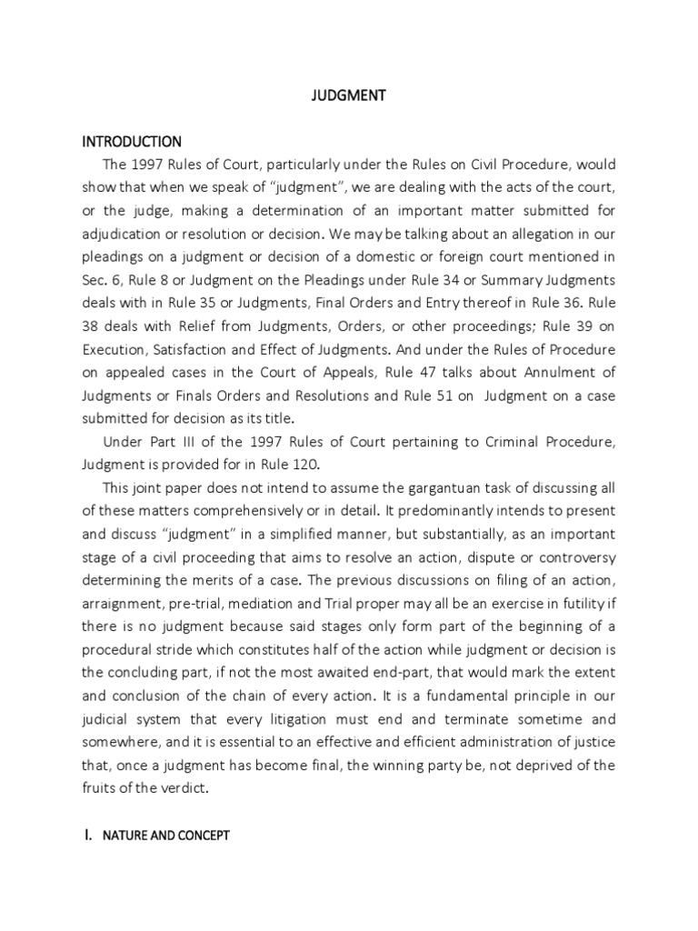 Understanding Judicial Judgment | PDF | Judgment (Law) | Lawsuit