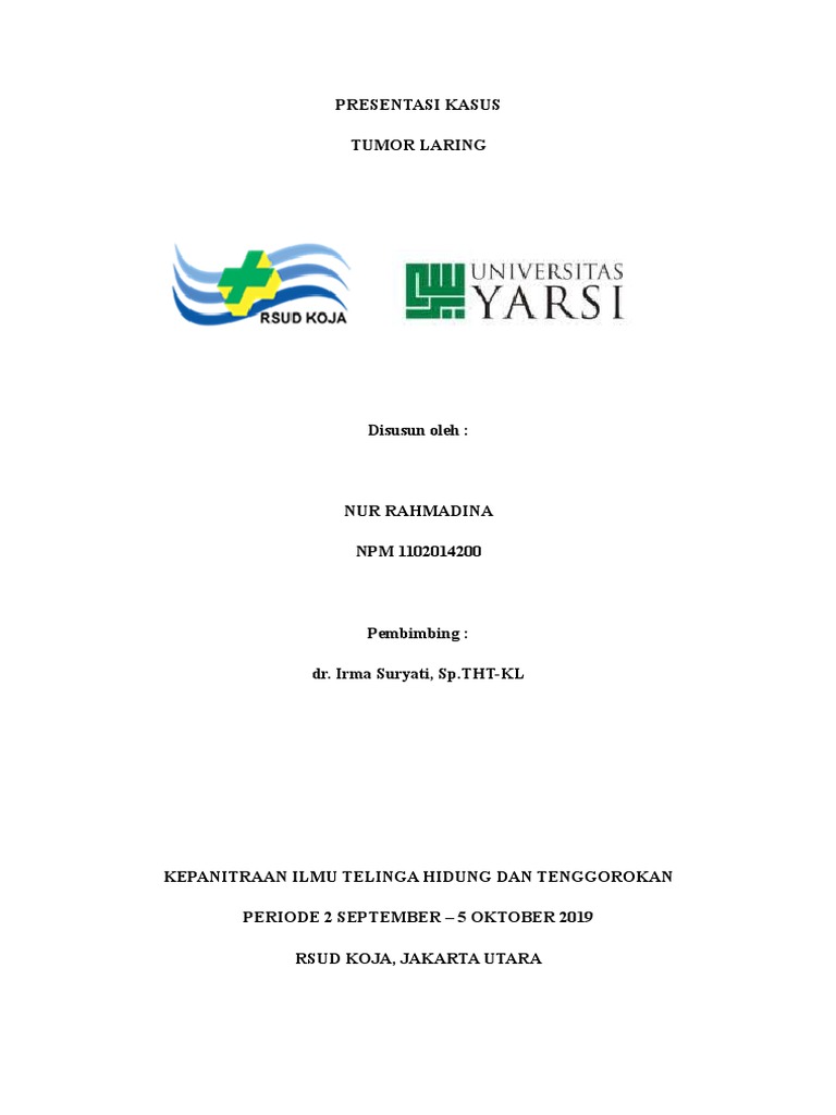 Presentasi Kasus Tumor Laring | PDF