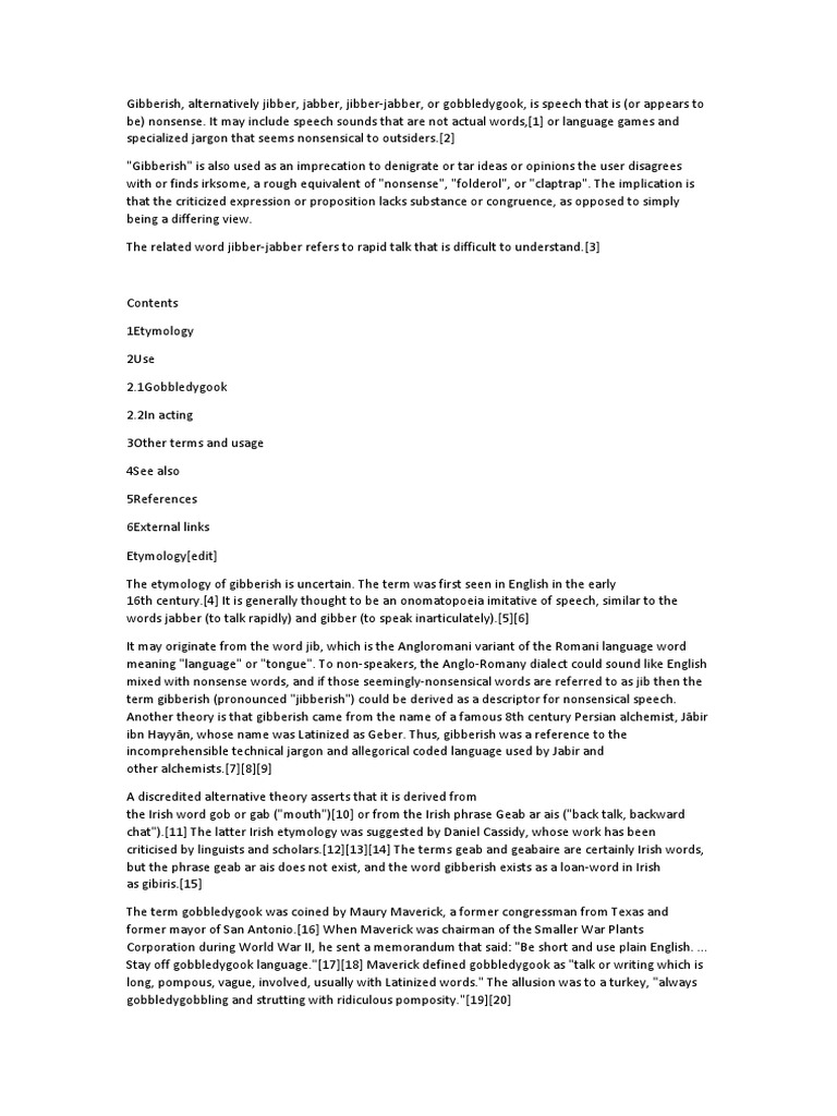 Gibberish | PDF | Business