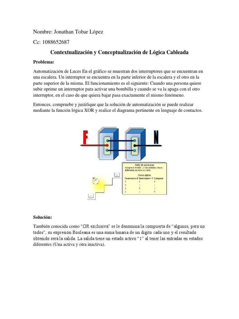 Contextualización y Conceptualización de Lógica Cableada | PDF | Puerta ...