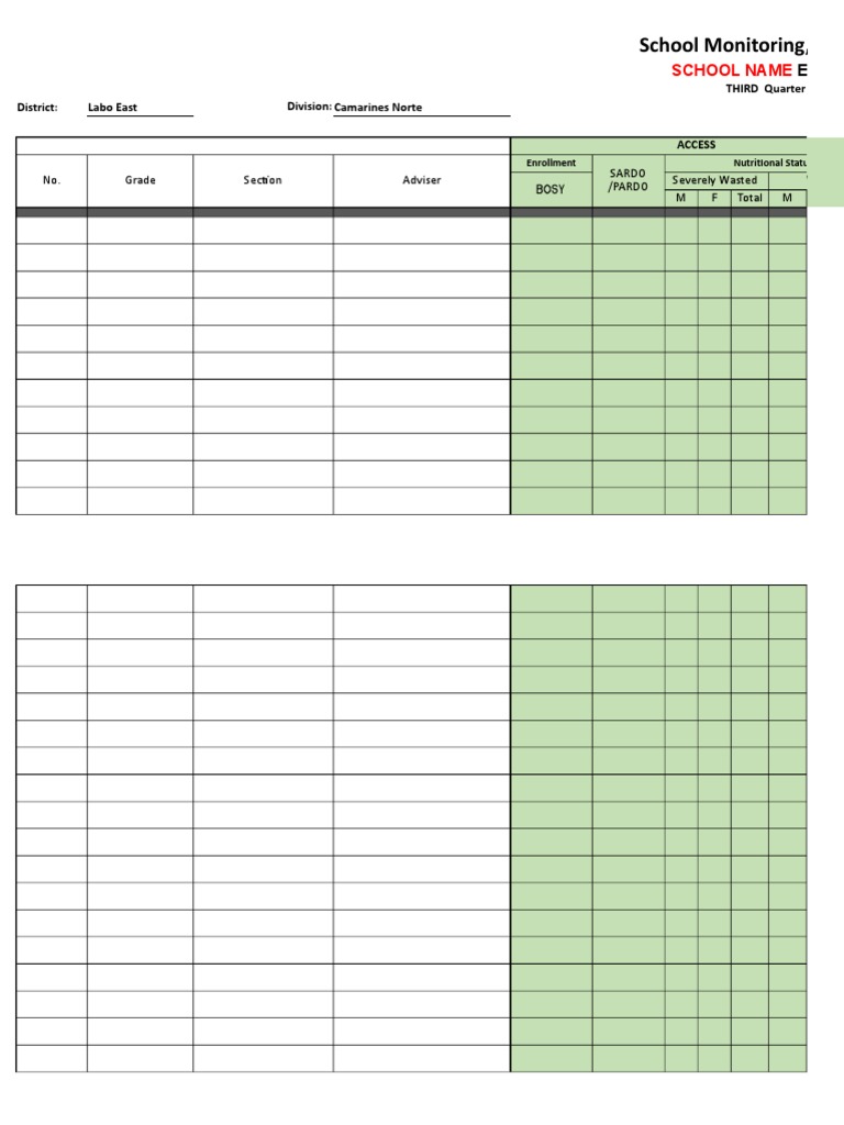 2019 3rd QTR SMEA Template For School Coordinator | PDF