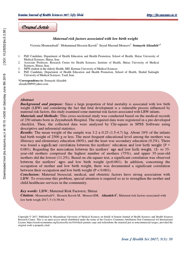 BBLR | PDF | Low Birth Weight | Prenatal Development