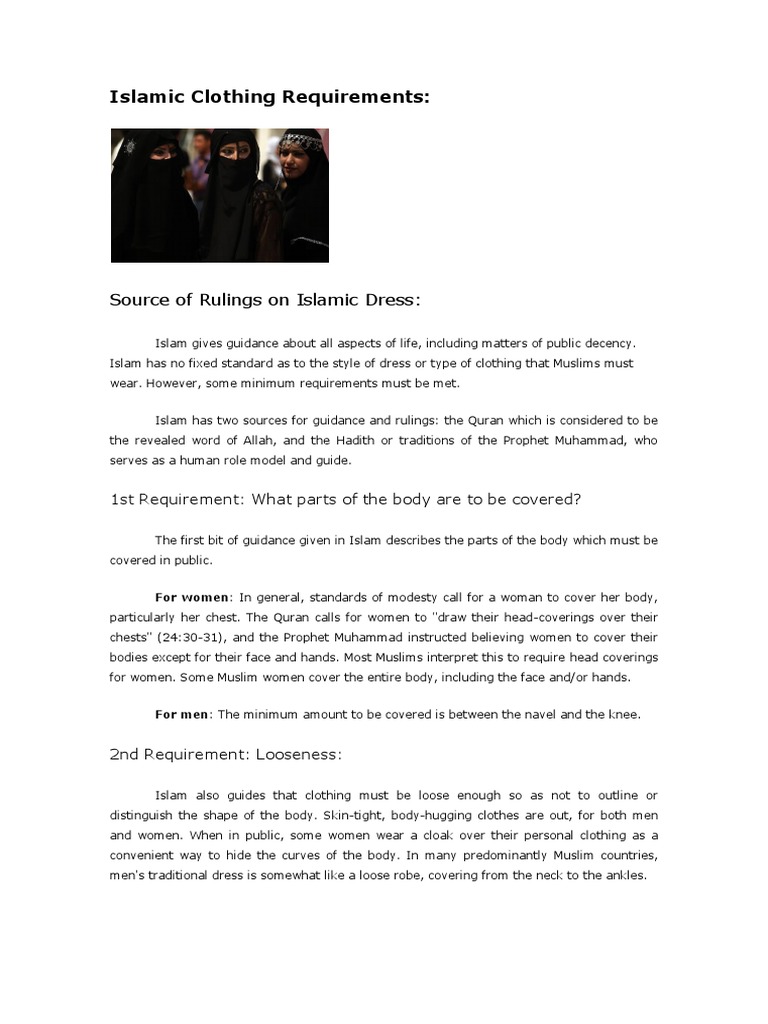 Islamic Clothing Requirements | PDF | Hijab | Clothing