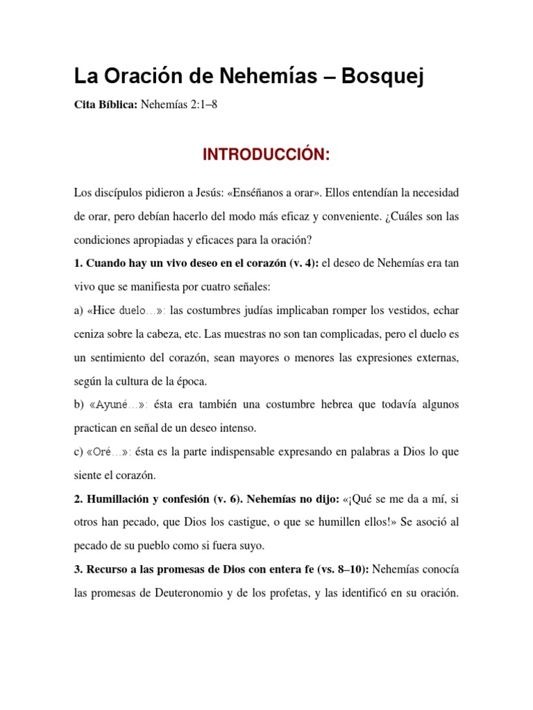 La Oración de Nehemías | PDF | Oración | Cristo (título)