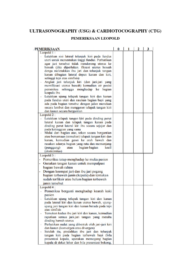 Pemeriksaan USG & CTG | PDF