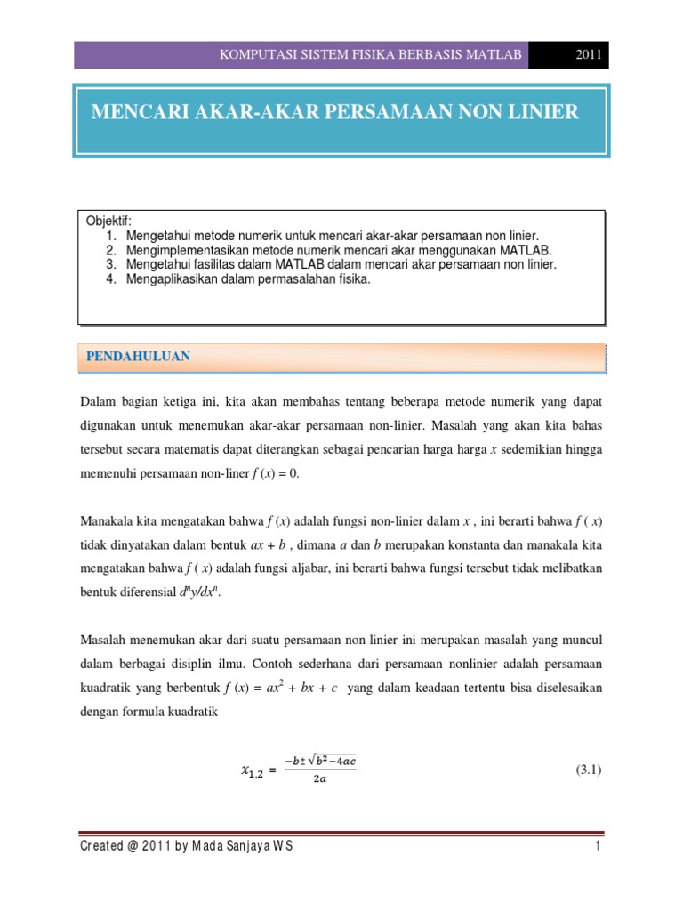 Modul 3 Mencari Akar PDF | PDF