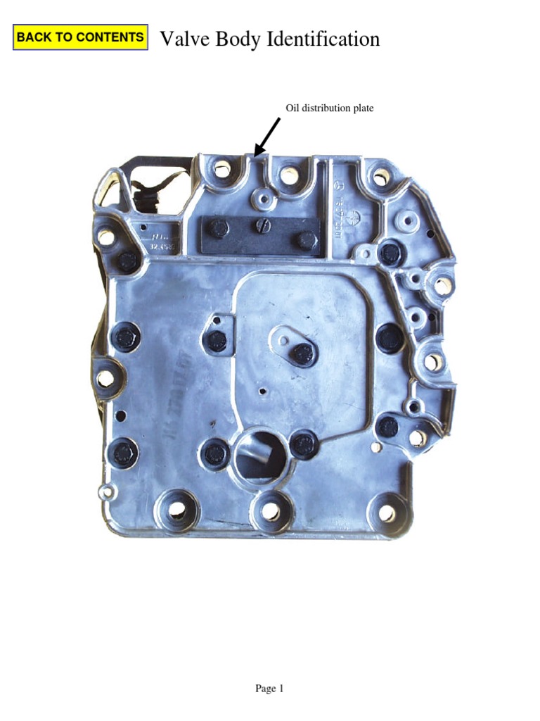 Valve Body Identification: Back To Contents | PDF | Valve | Vehicles