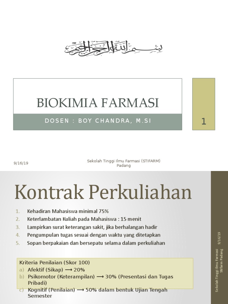 Biokimia Farmasi | PDF