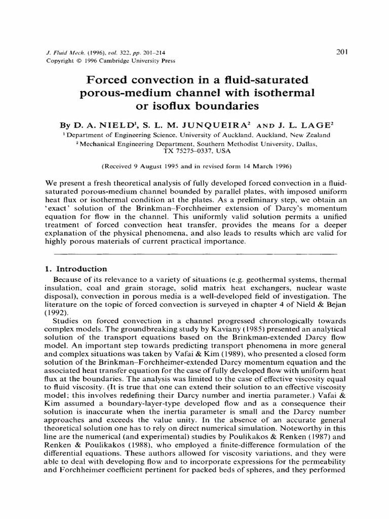 1996 - Nield Et Al. - Forced Convection in A Fluid-Saturated Porous ...