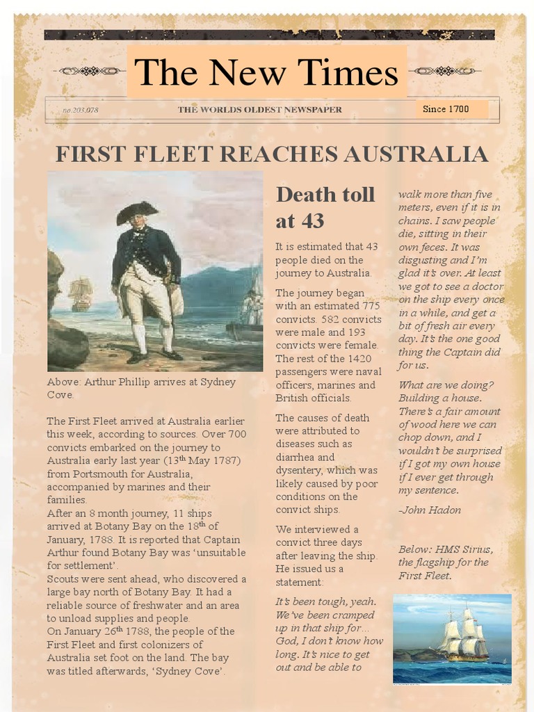 First Fleet Arrives in Australia: 43 Dead | PDF | Ships | Water Transport