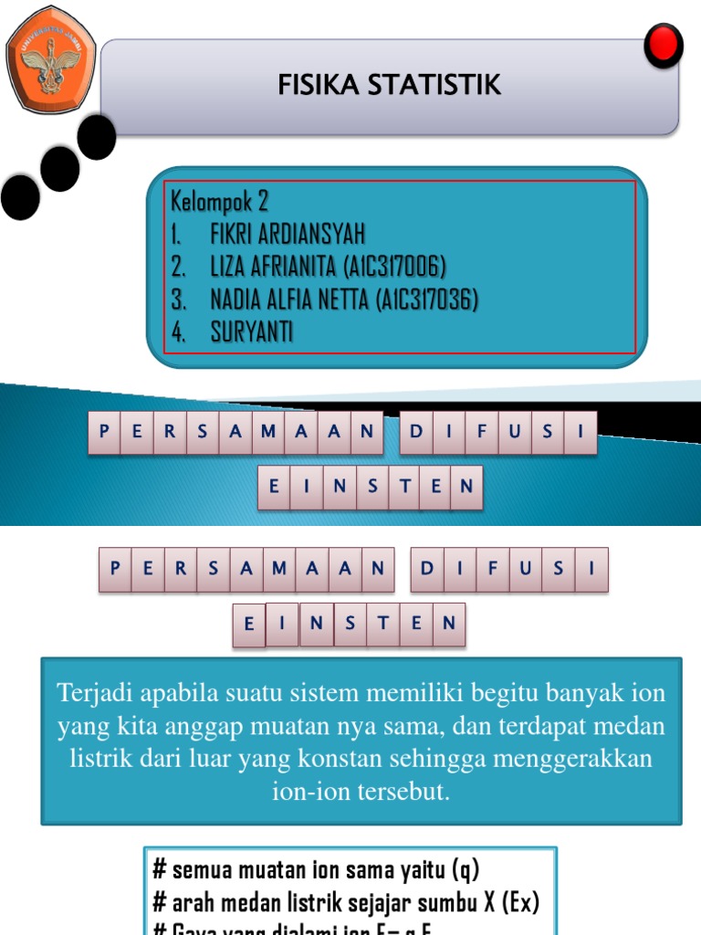 KEL.2 Persamaan Difusi Einstein | PDF