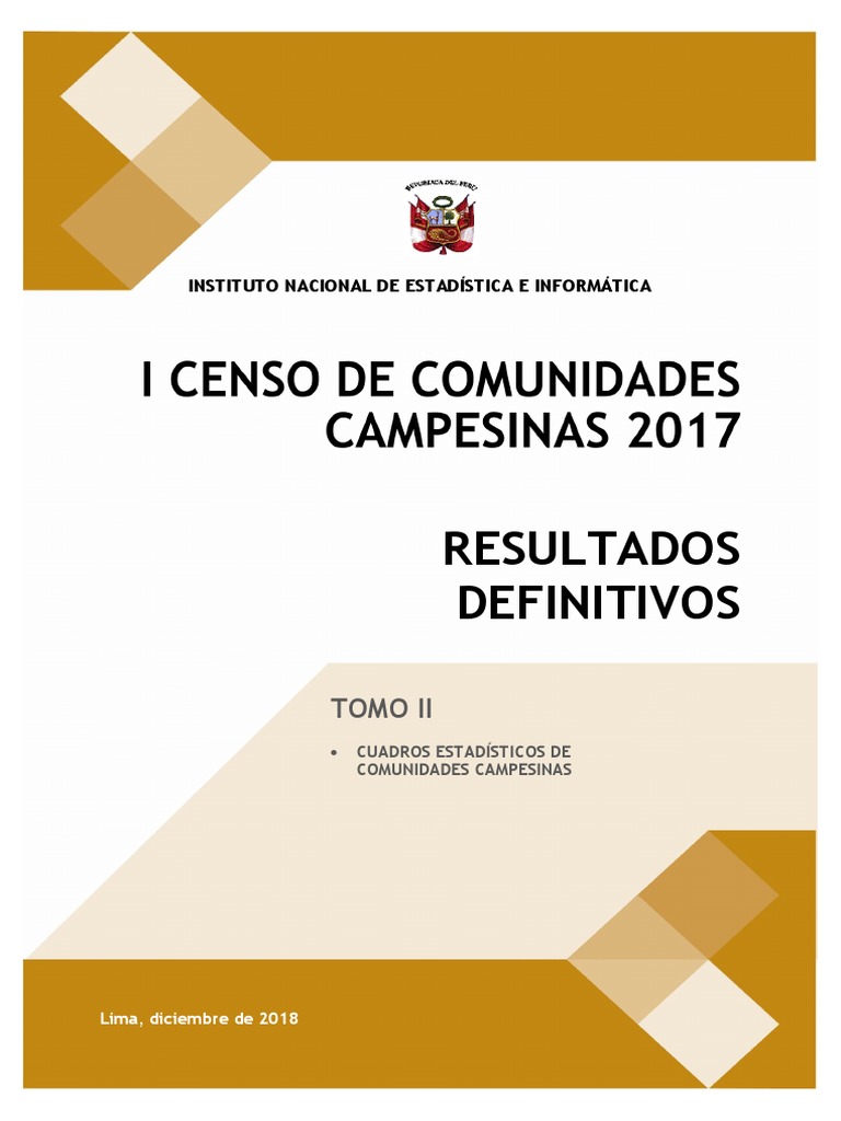 Censo Comunidad Campesina | PDF | Estadísticas