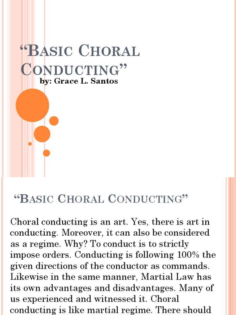Basic Techniques for Choral Conducting | PDF | Conducting | Singing